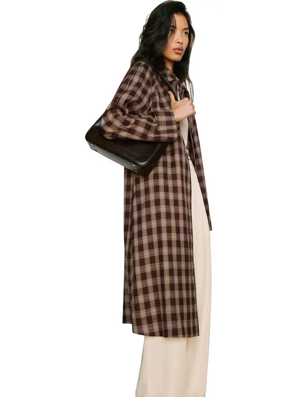 REFORMATION Beck Trench Coat - Brown