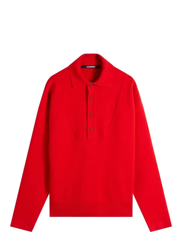 Jacquemus Wool Cashmere Knitted Polo - Red