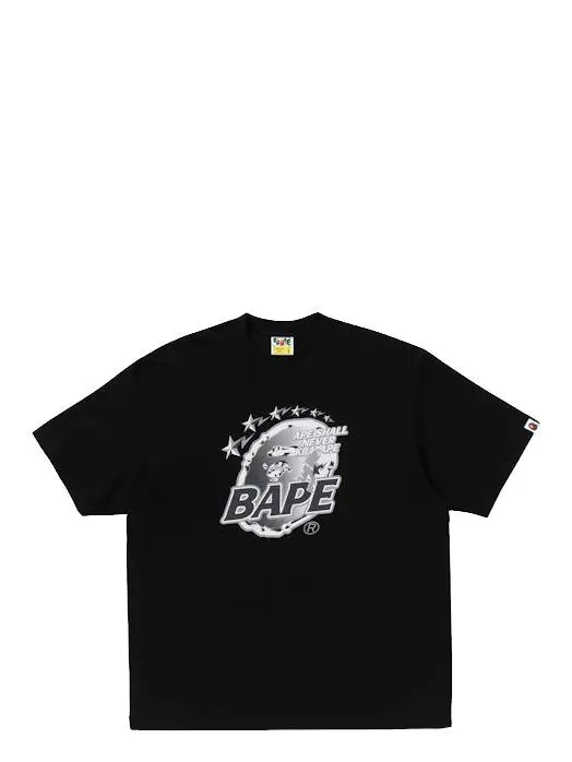 A BATHING APE Metal Ape Head Relaxed Fit Tee Shirt - Black