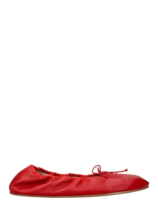 THE ROW Nappa Leather Ballet Flats - Red