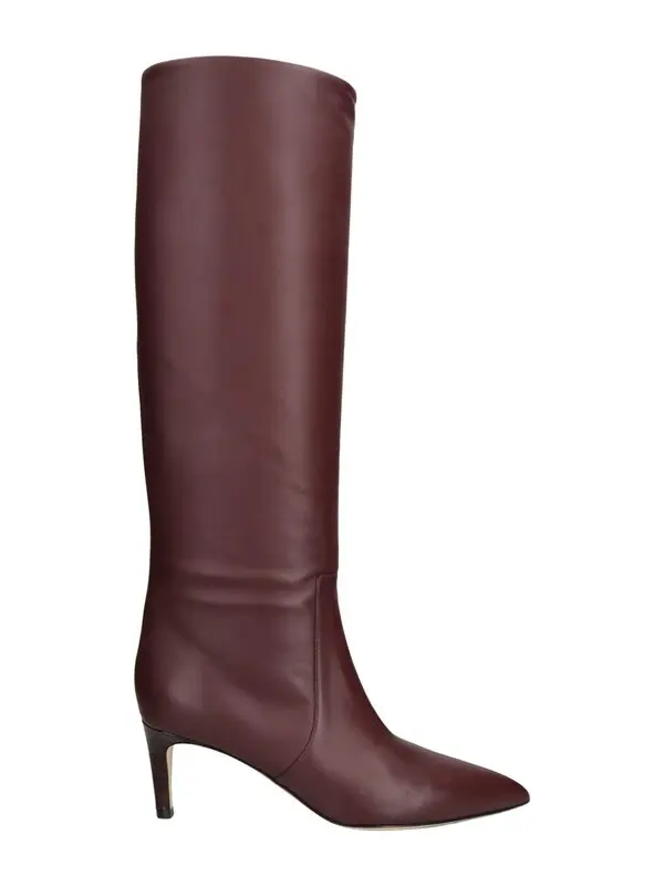 Paris Texas Leather Knee-high Stiletto Boots - Burgundy