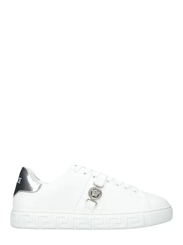 Versace Leather Greca Medusa Sneakers - White