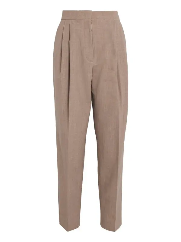Fabiana Filippi Wool-blend High-rise Straight Trousers - Beige