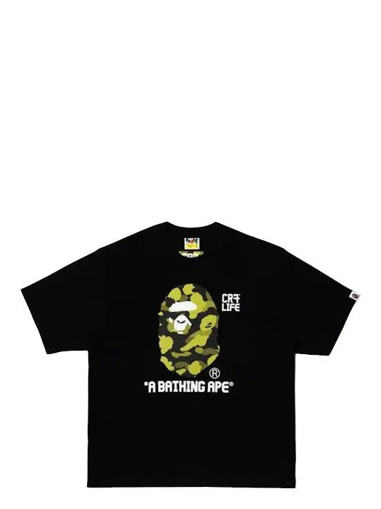 A BATHING APE X Cr7life Big Ape Head Reflection Camo Tee Shirt - Black