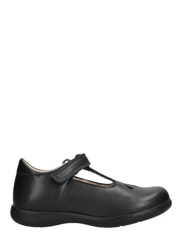 Trotters Leather T-bar Shoes - Navy
