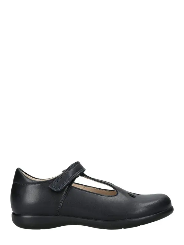 Trotters Leather T-bar Shoes - Navy