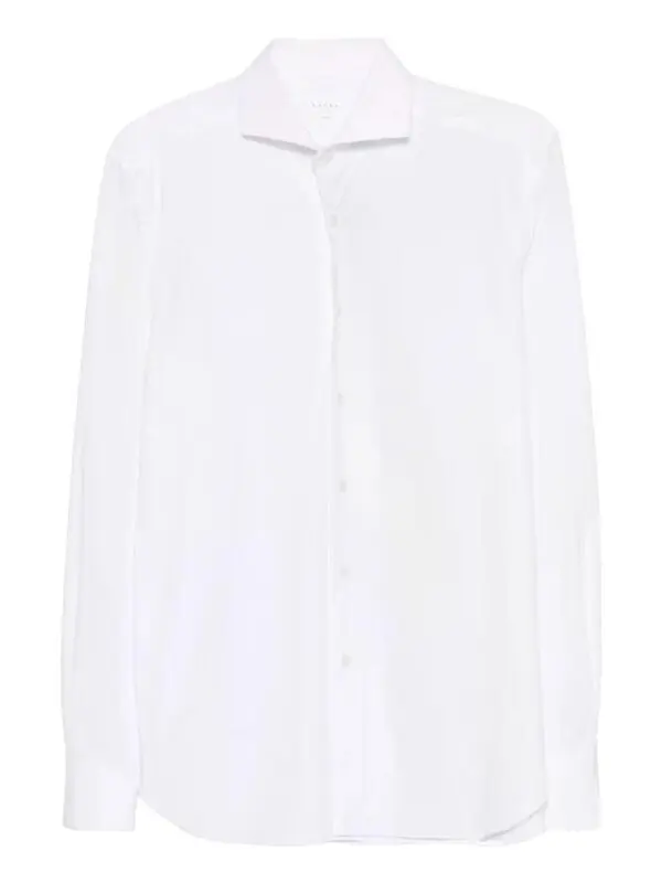 XACUS Spread-collar Wool Shirt - White