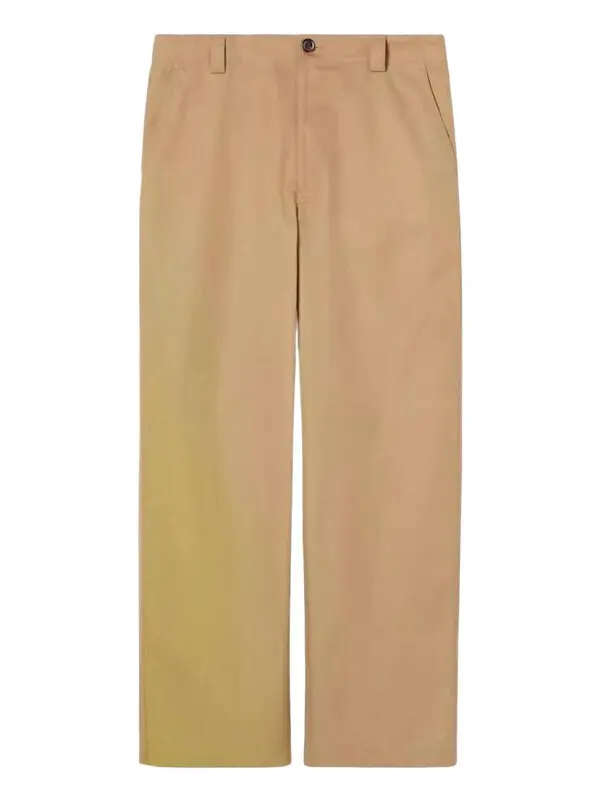 Gucci Web-striped Cotton Twill Trousers - Neutrals