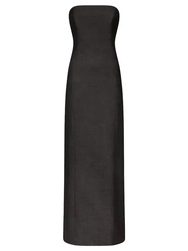 Loulou De Saison Shilo Strapless Bustier Midi Dress - Grey