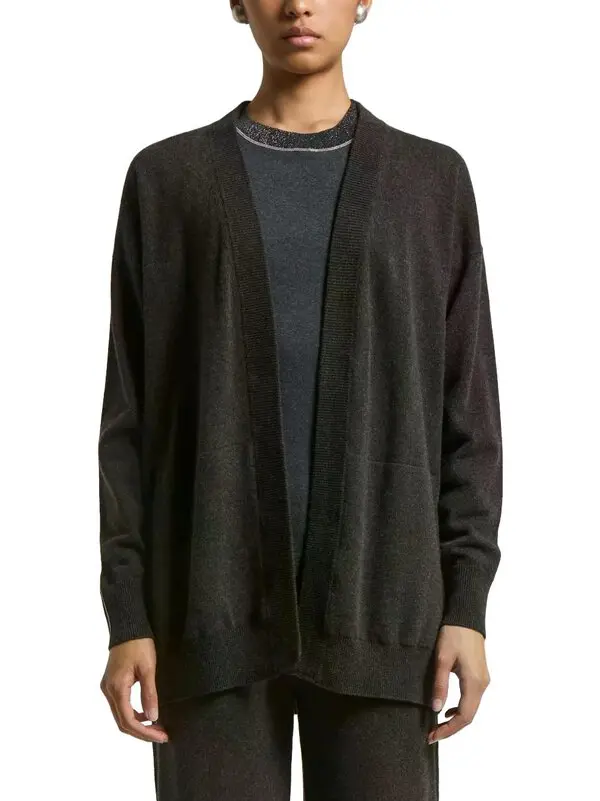 Peserico Long-sleeved Cardigan With Pockets - Brown