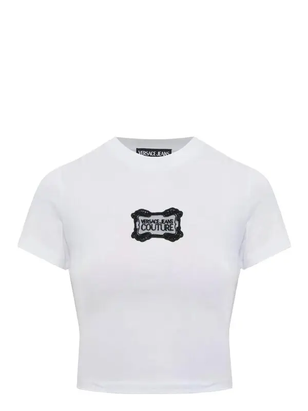 Versace Embroidered Logo Top - White