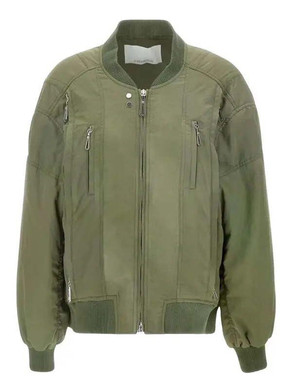 Rabanne Paneled Bomber Jacket - Green