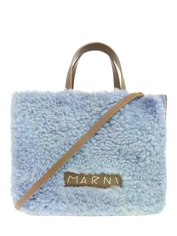 Marni Shearling Tote Bag - Blue