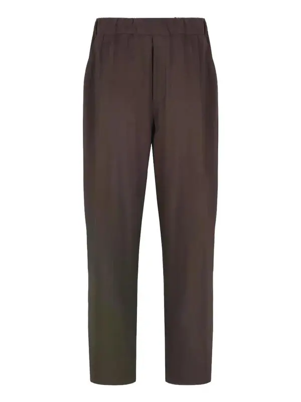LANEUS Elastic-waistband Pocket Trousers - Brown
