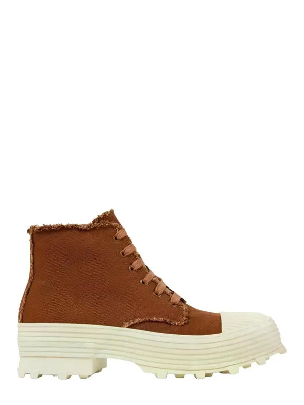 Camper Traktori Frayed Lace-up Boots - Brown