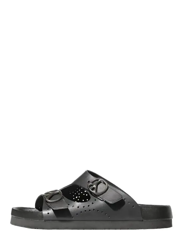 Needles Perforated Buckle Sandals - Black