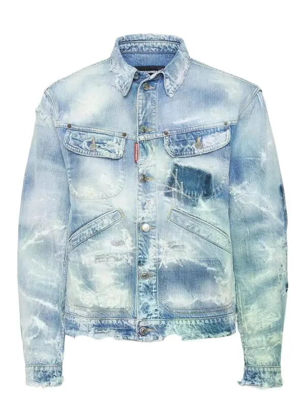 Dsquared2 Distressed Denim Jacket - Blue