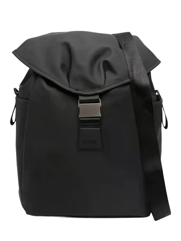 Rains Buckle-fastening Flap-top Backpack - Black