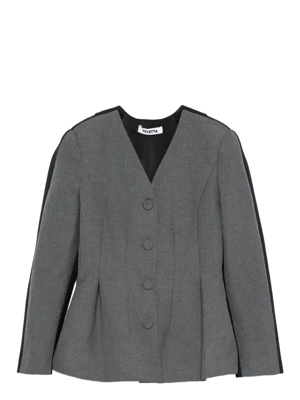 Vivetta Button-front Panelled Jacket - Grey