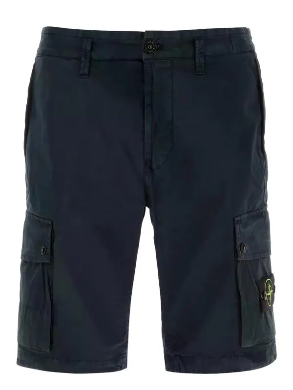 Stone Island Logo-patch Cargo Shorts - Black