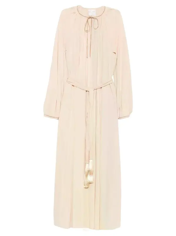 FORTE_FORTE Tassel-belt Dress - Neutrals
