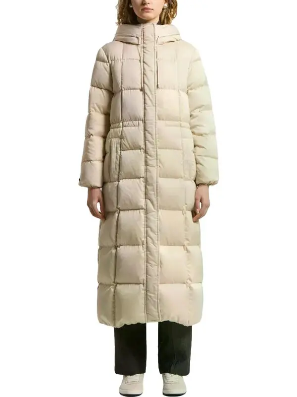 Peserico Hooded Quilted Down Coat - Neutrals