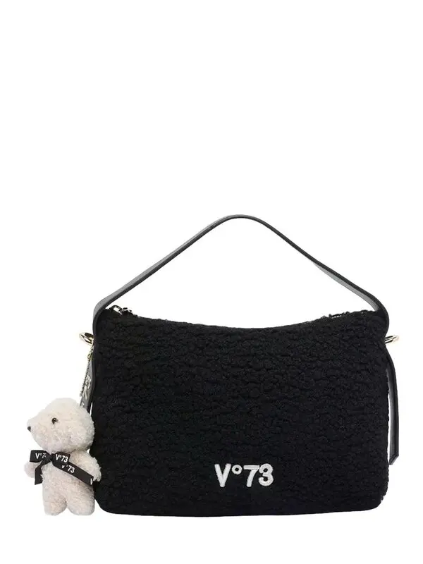 V°73 Textured Tote Bag With Charm - Black