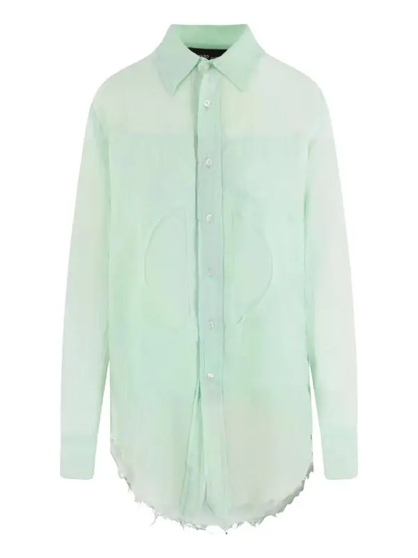 EDWARD CUMING Frayed-edge Button-down Shirt - Green