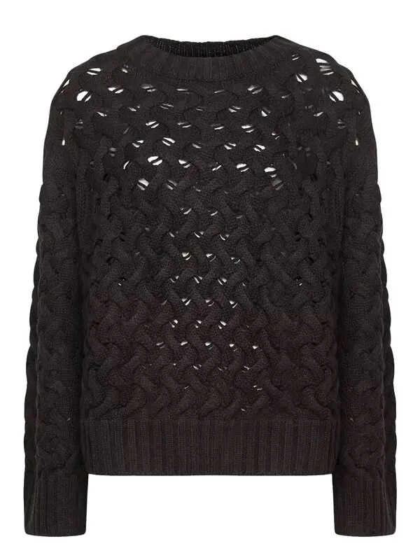 P.a.r.o.s.h Cable-knit Open-weave Sweater - Brown