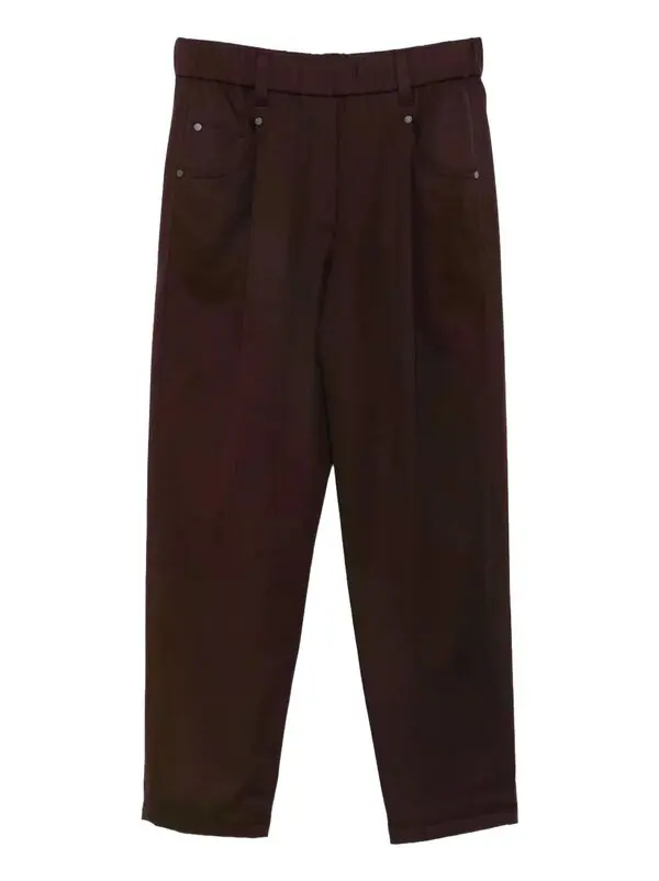 Brunello Cucinelli Elasticated Waist Pocket Trousers - Brown