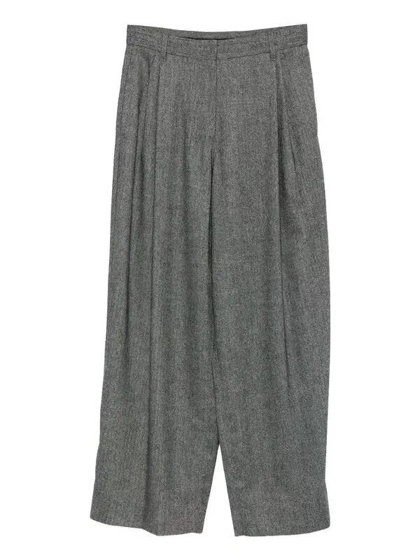 Max Mara Pleated Cropped Trousers - Grey