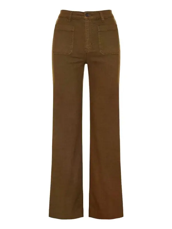 FRAME High-waisted Front-pocket Trousers - Brown