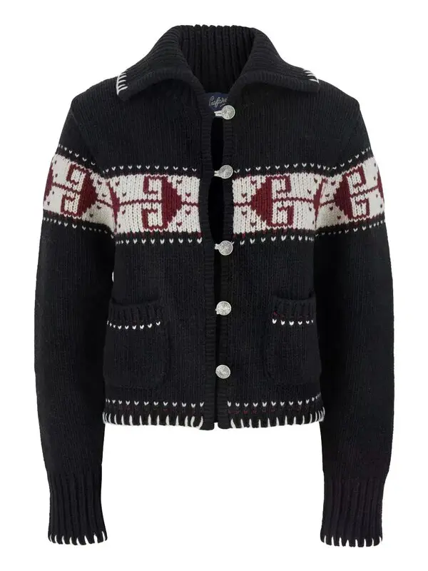 Seafarer Fairisle Button-down Cardigan - Black