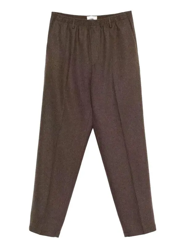 CELLAR DOOR Elasticated Waist Straight Leg Trousers - Brown