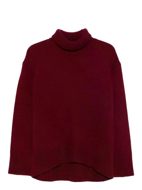Plan C Turtleneck Long Sleeve Sweater - Red