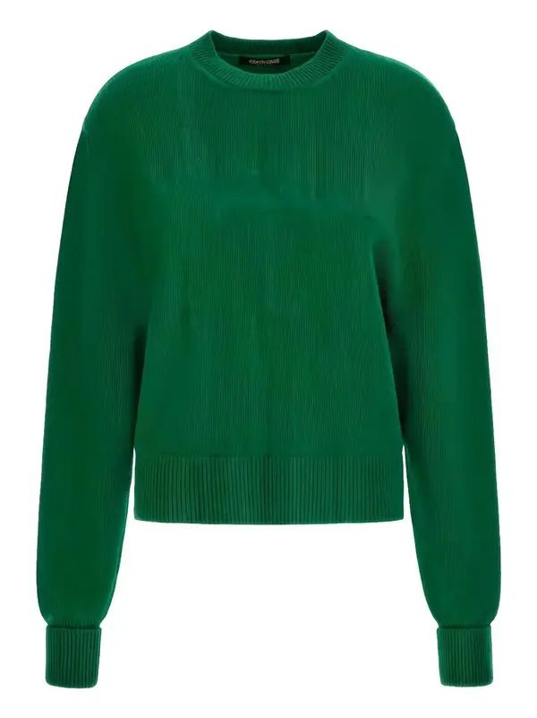 Roberto Cavalli Embroidered Wool Sweater - Green