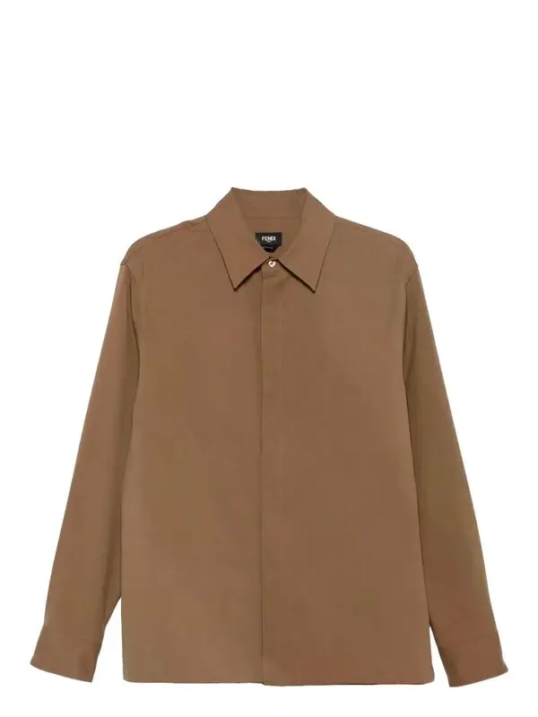Fendi Long-sleeve Wool Shirt - Brown