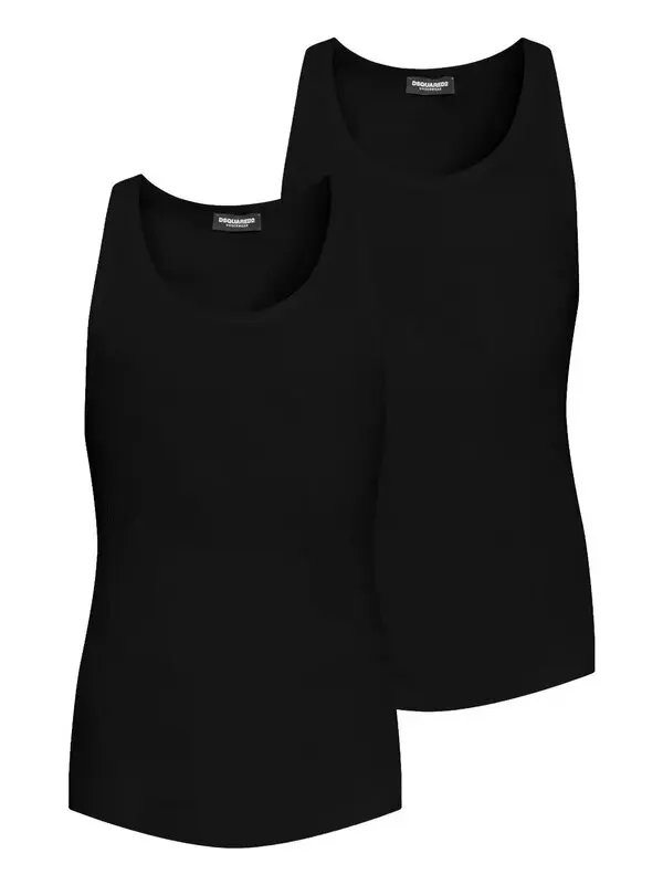 Dsquared2 Ribbed Cotton Vest - Black