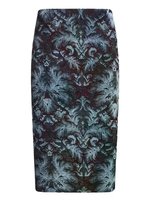Etro Damask-pattern Pencil Midi Skirt - Blue