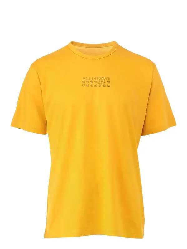 MAISON MARGIELA Logo-number-printed T-shirt - Yellow