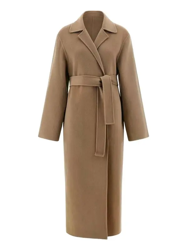 Alberta Ferretti Belted Double-breasted Coat - Neutrals