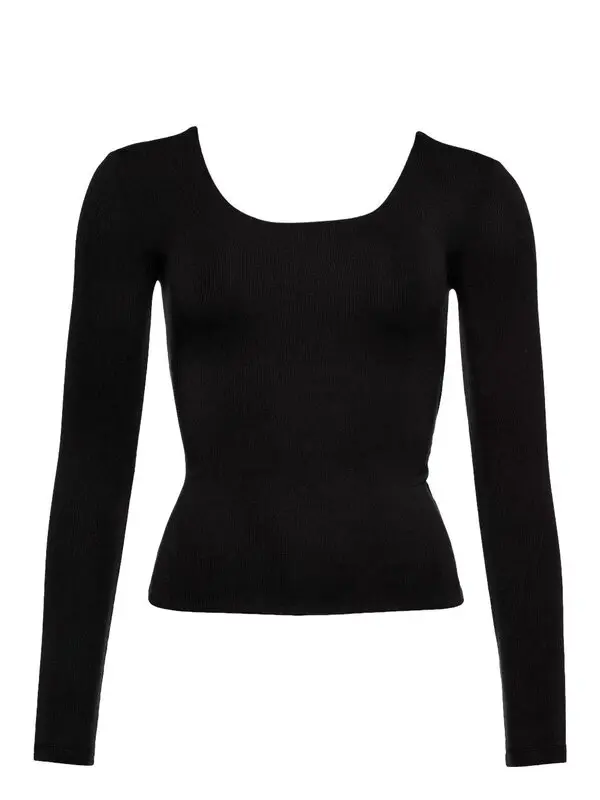 ERES Twist-back Long-sleeved Top - Black