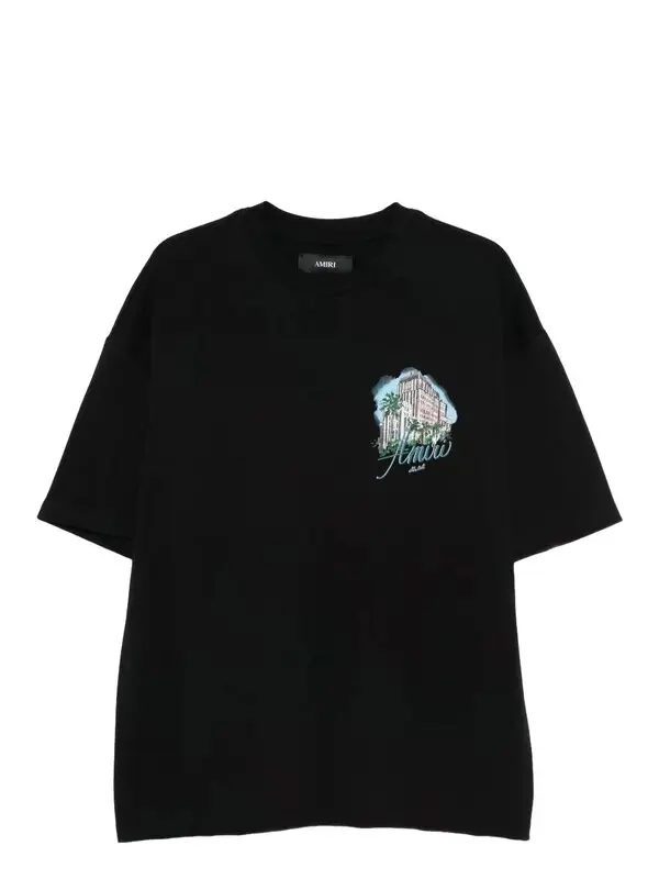 Amiri Hotel-print T-shirt - Black