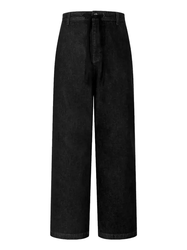 STUDIO TOMBOY Drawstring Straight-leg Jeans - Black