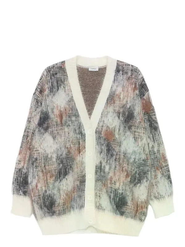 MRZ Abstract-pattern Button Cardigan - White