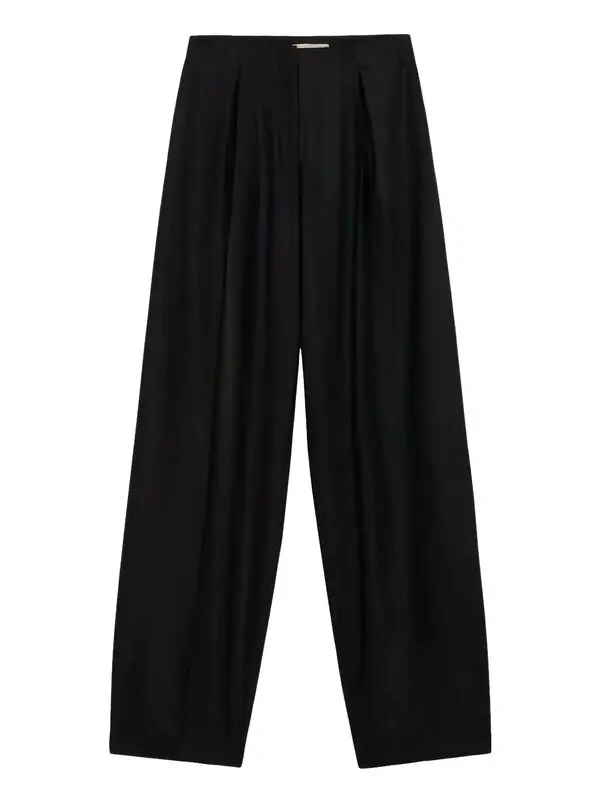 Blumarine Pleated Zip-detail Trousers - Black