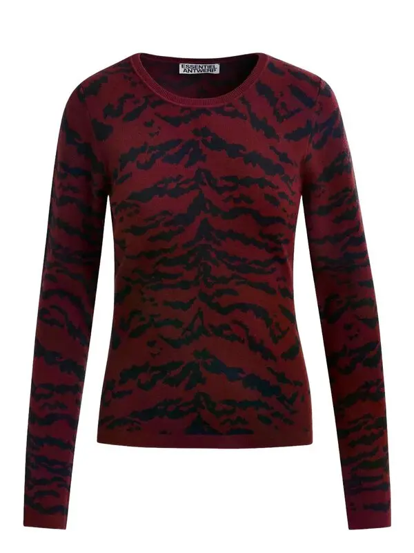 Essentiel Antwerp Long-sleeve Printed Sweater - Red