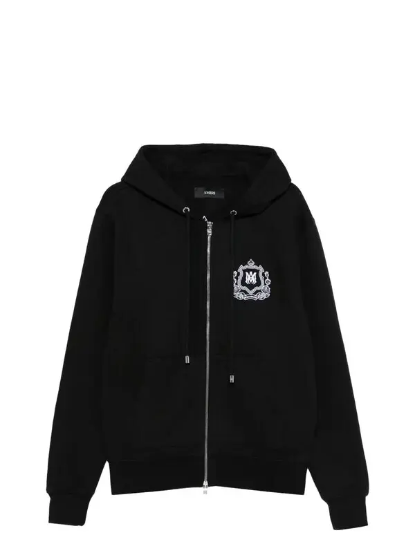 Amiri Crest Zip-up Hoodie - Black