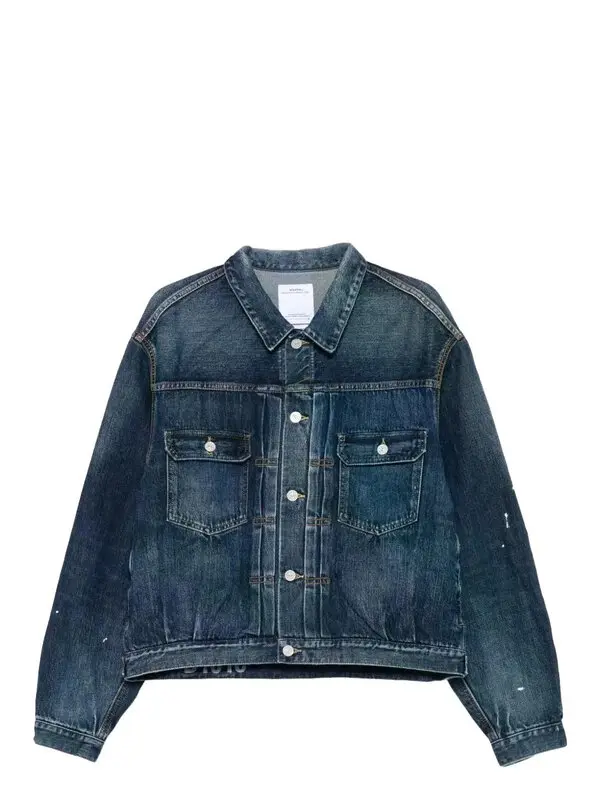 Visvim 101x Paint-splatter Denim Jacket - Blue