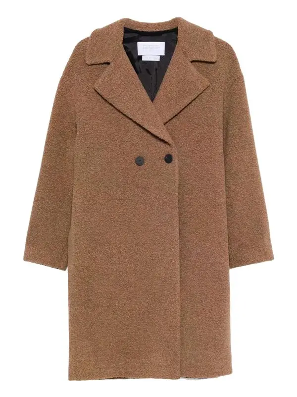 Harris Wharf London Bouclé Double-breasted Coat - Brown
